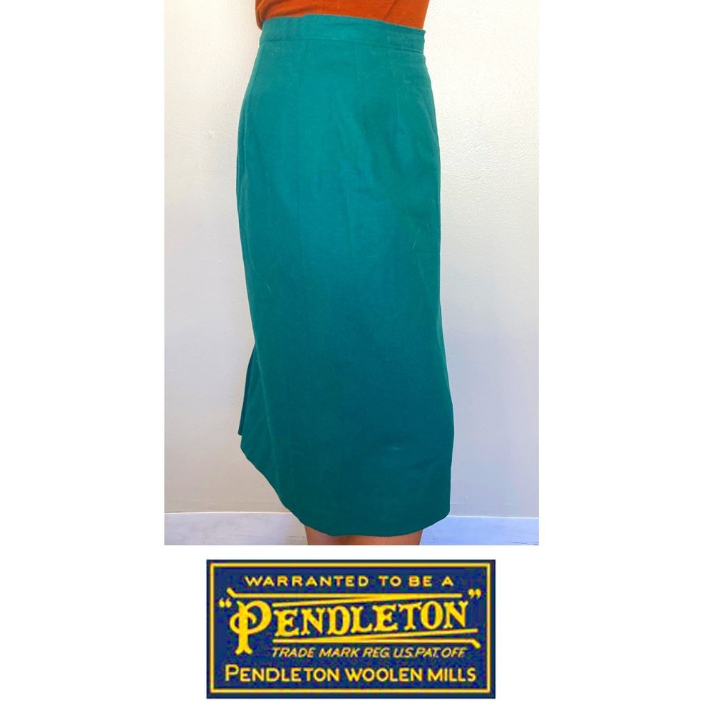 Vintage | Pendleton | 100% Wool Green Pencil Skirt - Gem